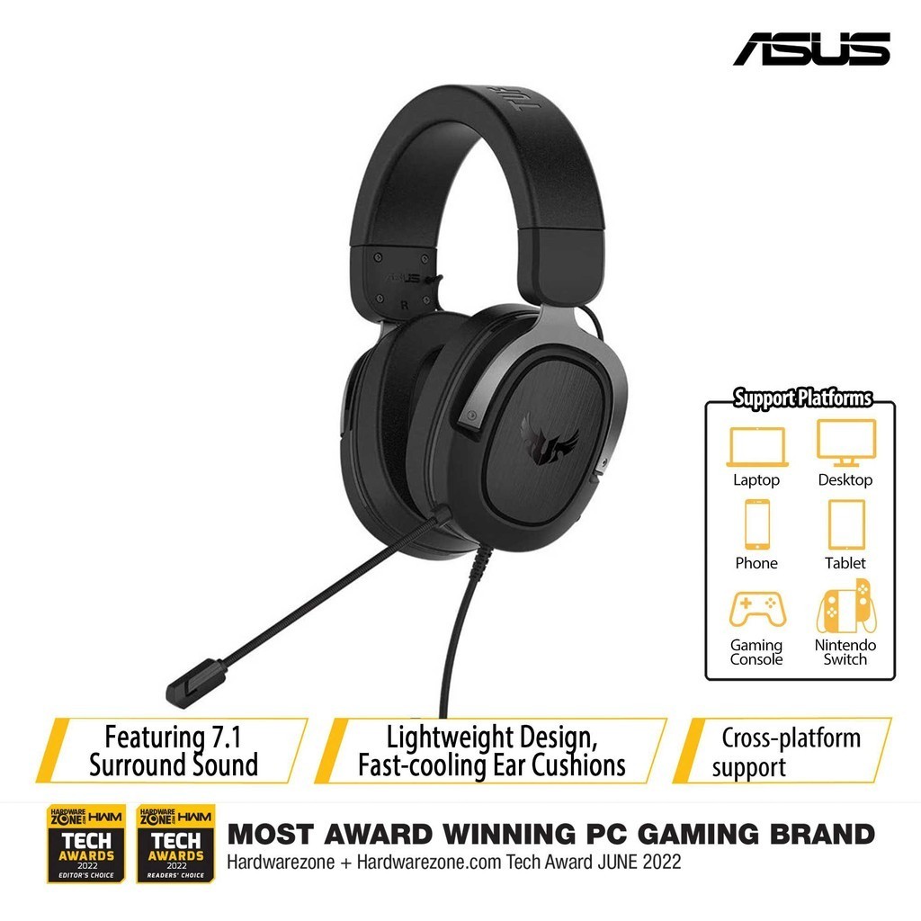 Jual ASUS TUF GAMING H3 Silver | Gaming Headset | Shopee Indonesia