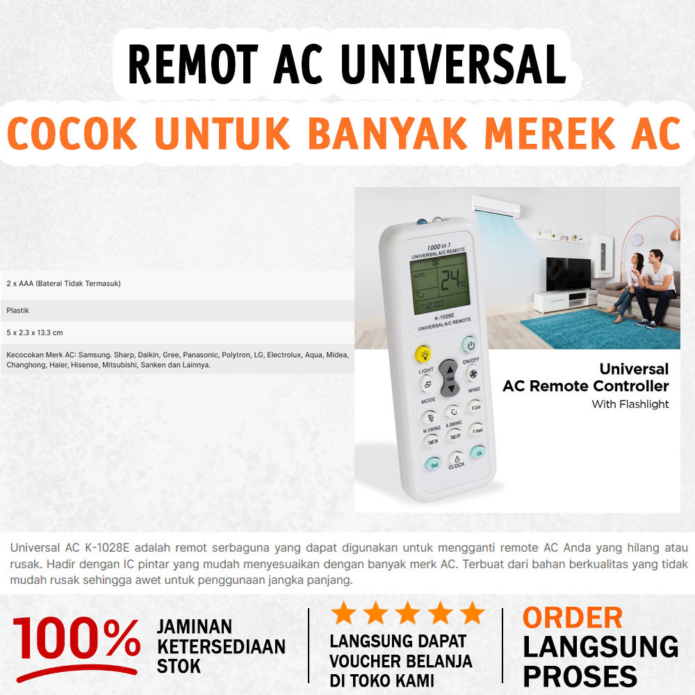 Jual Remot AC Universal Remote Controller Air Conditioner with ...