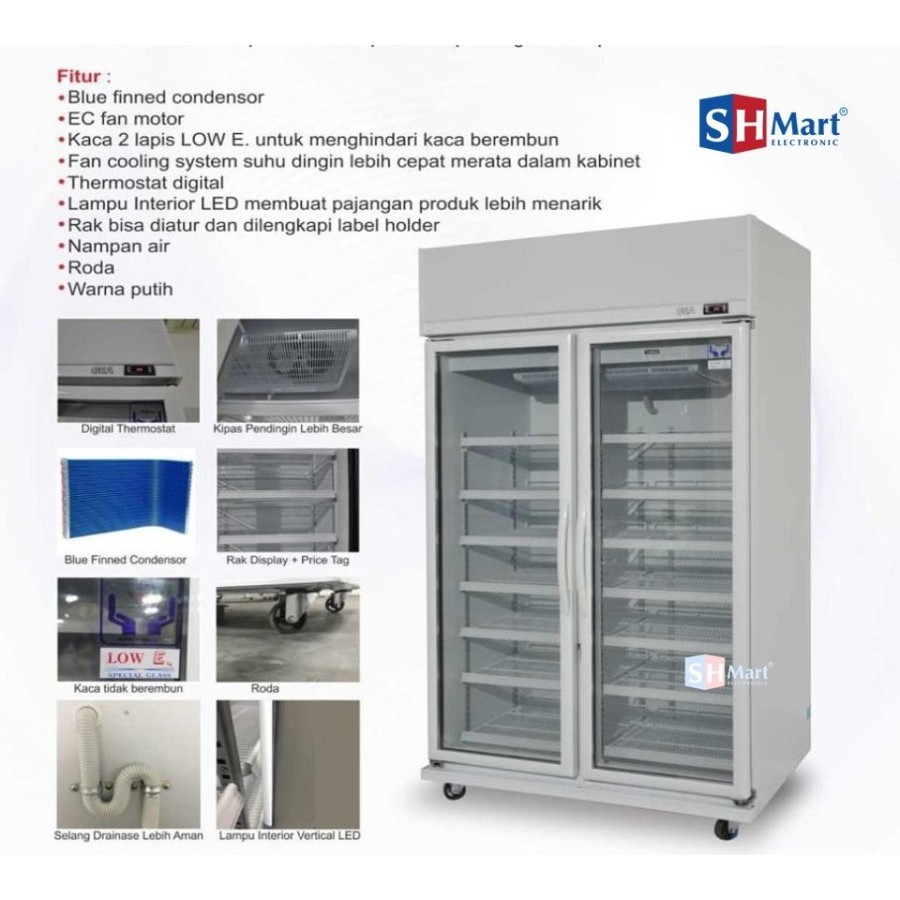 Jual SHOWCASE GEA 2 PINTU EXPO1000TH 1018 LITER EXPO-1000TH SHOWCASE ...