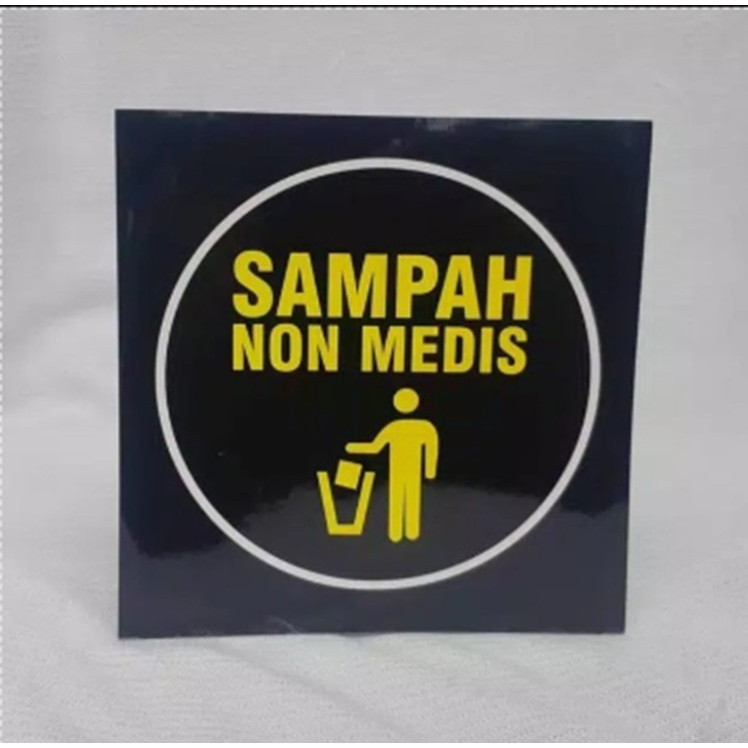 Jual Stiker Vinyl Sampah Non Medis vinyl 15cm x 15cm Sign Rambu K3 ...