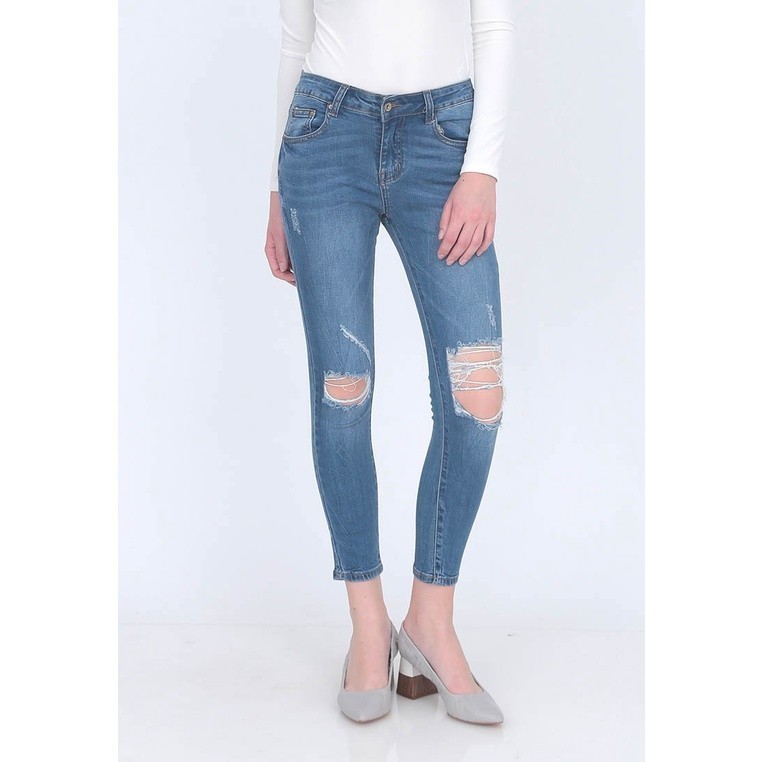 Jual ODIVA Luzia Ripped Skinny Jeans | Shopee Indonesia