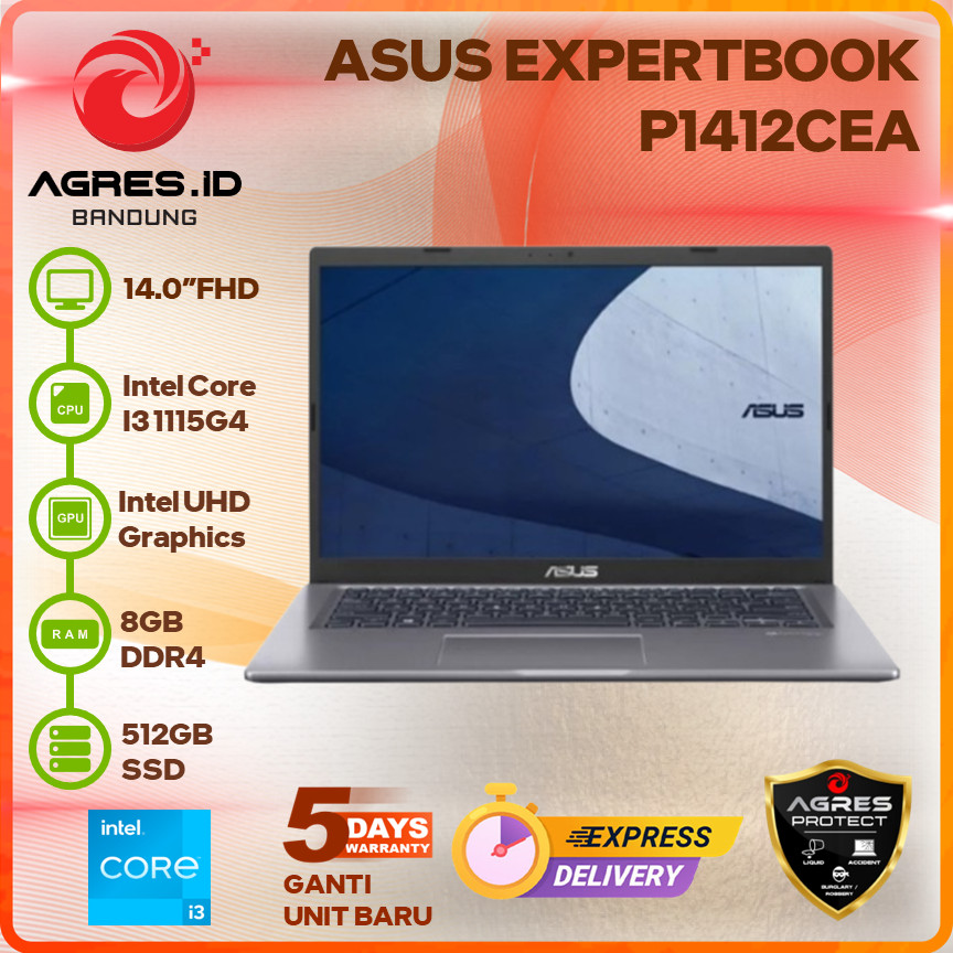 Jual ASUS EXPERTBOOK P1412CEA I3 1115G4 8GB 512GB 14" FHD IPS - GREY ...