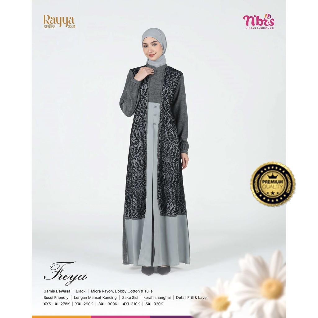 Jual NIBRAS - Sarimbit 2025 FREYA - Gamis Lebaran 2025 Model Gamis ...