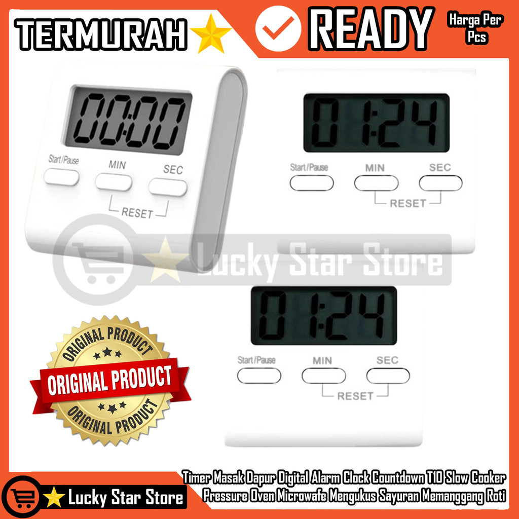 Jual Timer Masak Dapur Digital Alarm Clock Countdown T10 Slow Cooker