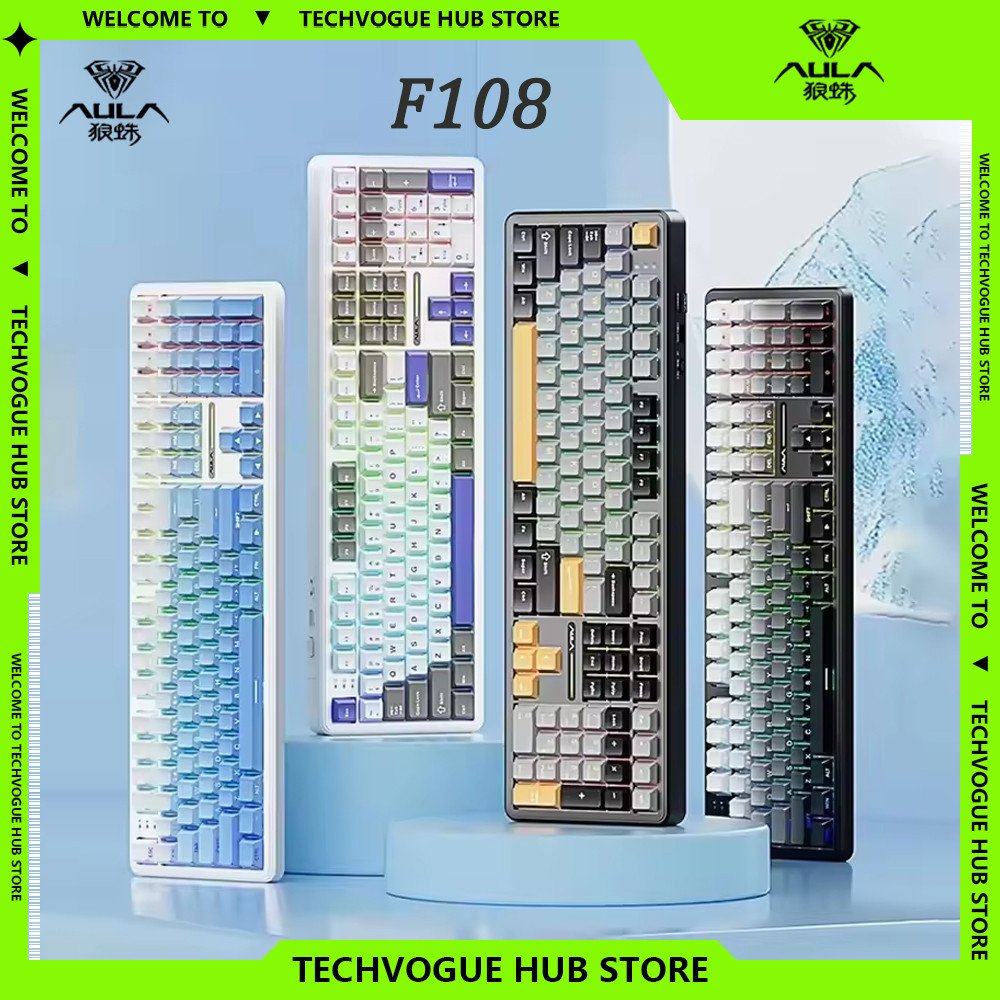 Jual AULA F108 F108 Pro Wireless Mechanical Keyboard RGB Hot Swap Gaming Keyboard Customize E ...