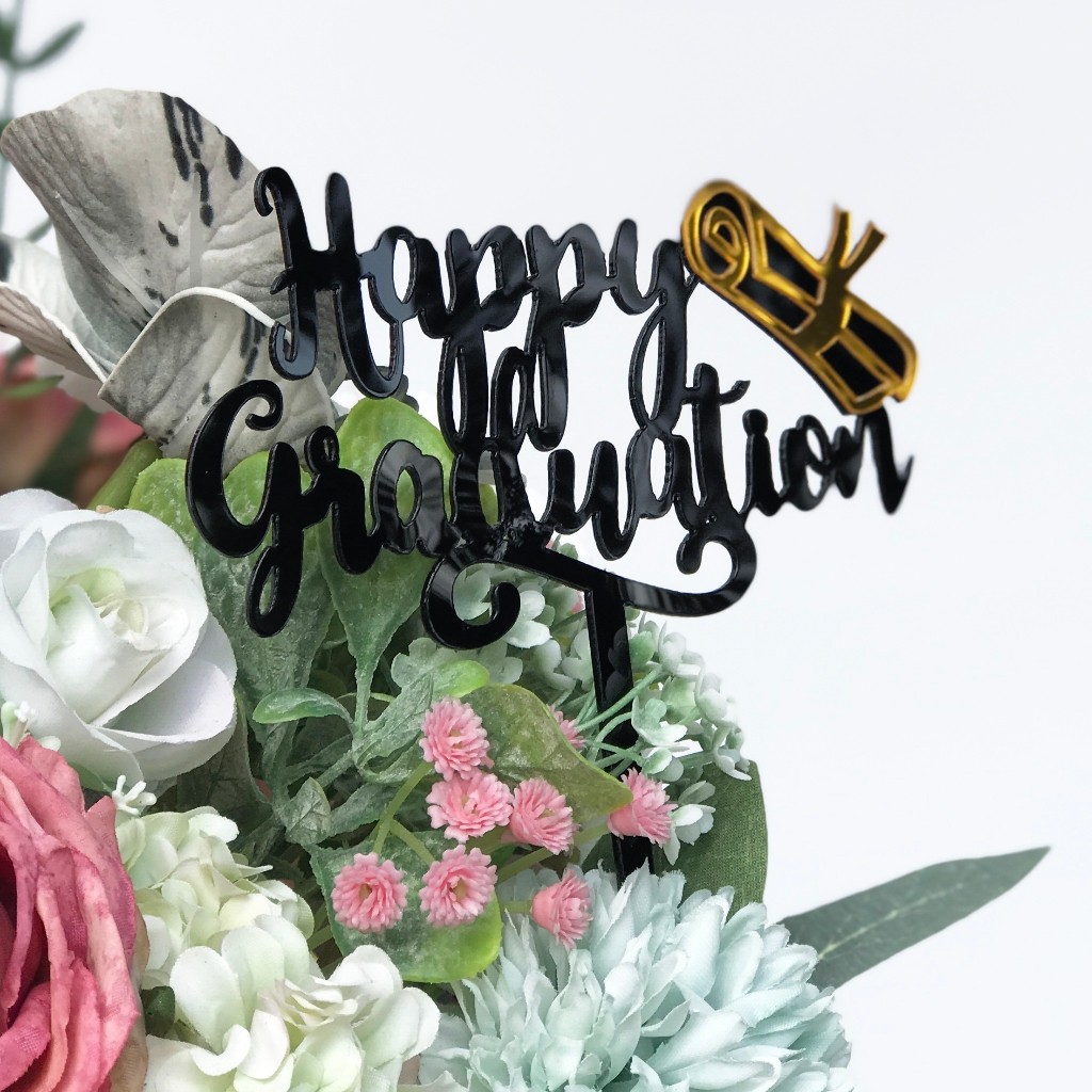 Jual Hiasan Kue Cake Topper Acrylic Wisuda Selamat Kelulusan Akrilik ...