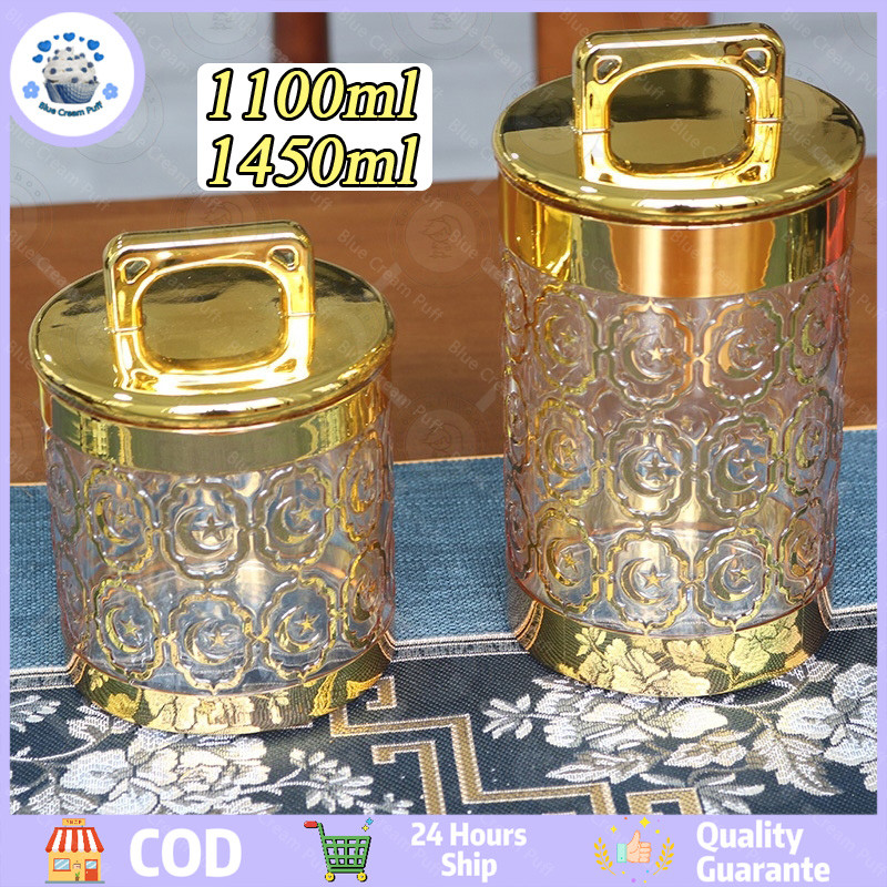 Jual 【COD】Kaleng Penyimpanan Makanan Emas Kaleng Dapur Kaleng Buah ...