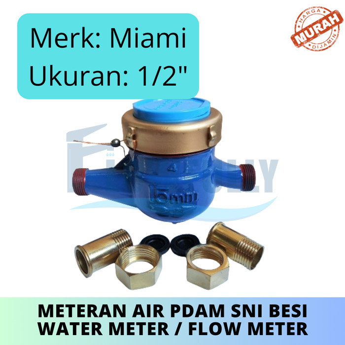 Jual WATER METER MIAMI 1/2 inch BESI PDAM SNI METERAN AIR FLOW METER ...