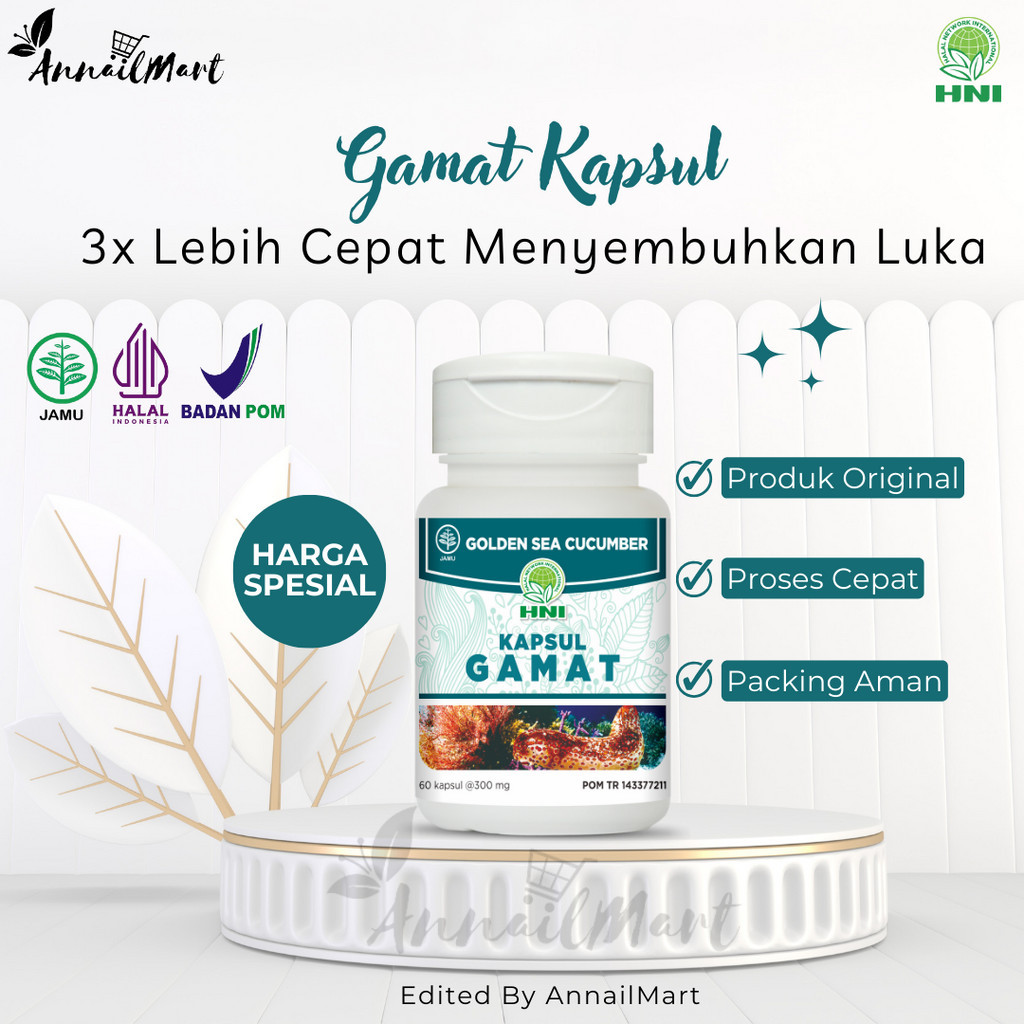 Jual Gamat Emas 50 Kapsul Teripang Emas HNI HPAI Jelly Gamat Gold ...