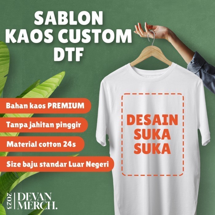 Jual CETAK/SABLON KAOS CUSTOM SATUAN DTF FULL COLOR DESAIN SESUKANYA | Shopee Indonesia