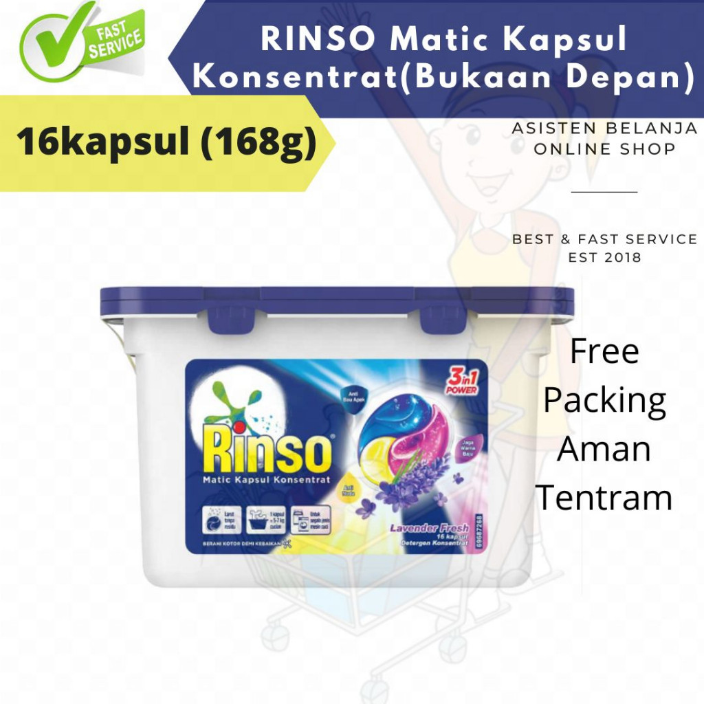 Jual Rinso Matic Kapsul 3in1 Power Capsule isi 16 Deterjen Konsentrat ...