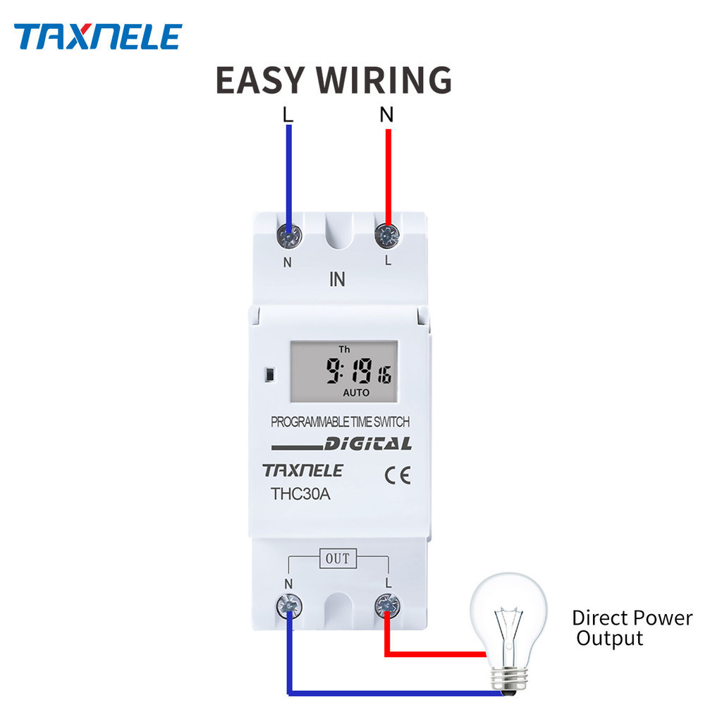 Jual taxnele THC30A Din Rail 2 wire Weekly 7 Days Programmable Digital ...