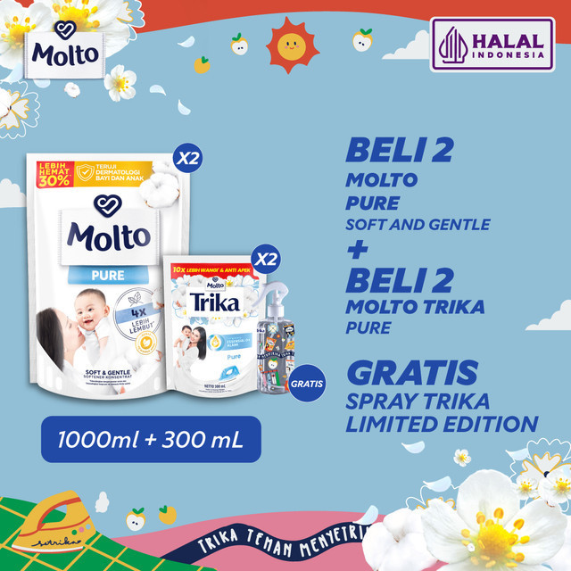 Jual Beli 2 Molto Pelembut & Pewangi Pakaian Bayi Softener Konsentrat ...