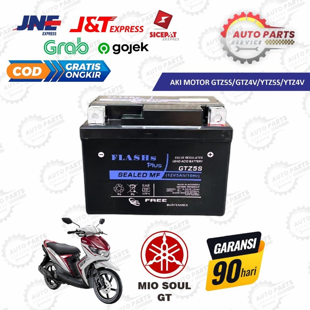 Jual FULL KERING Aki Motor Yamaha Mio Soul GT Aki Kering Accu Kering MF GTZ5S Baterai GS Metic ...