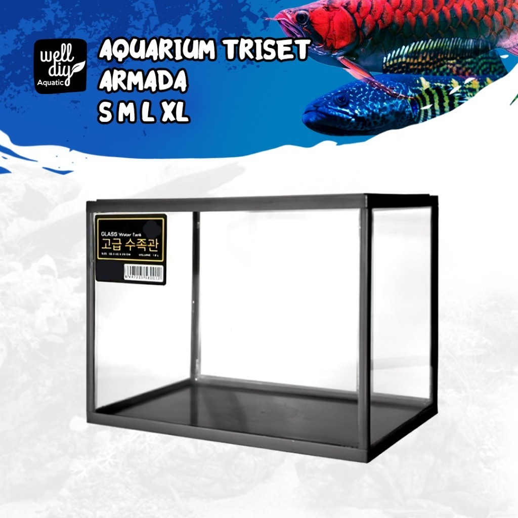 Jual Aquarium Kaca Triset Armada Nikita Star S M L XL Khusus Pengiriman Instant | Shopee Indonesia