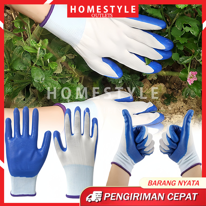 Jual 12 Pasang Sarung Tangan Karet Anti Slip / Hand Gloves Pelindung ...