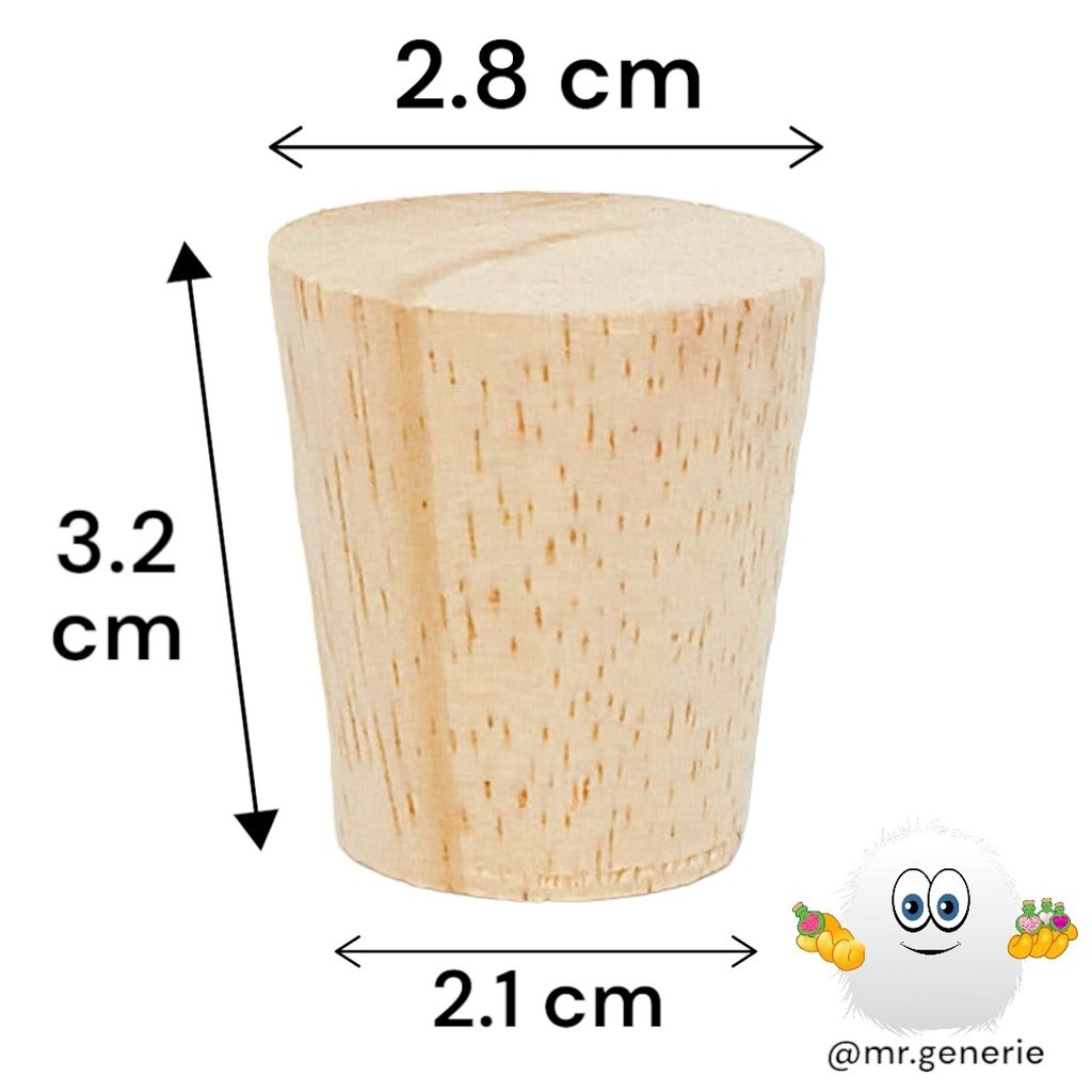 Jual Mr.Generie 28x21x32 mm Wood Cap / Tutup Sumbat Botol Kayu Alba ...