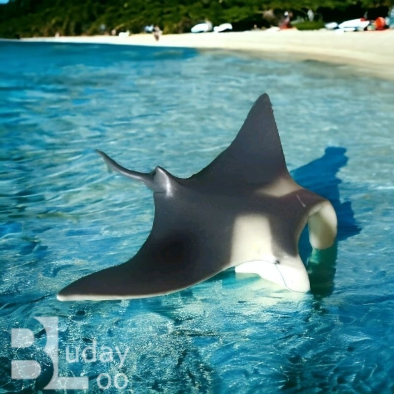 Jual Figure Mainan Miniatur Ikan Hiu Pari Manta Ray 7 cm Recur Animal ...
