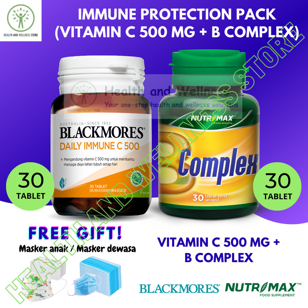 Jual PAKET BLACKMORES DAILY IMMUNE VITAMIN C 500 MG 30 TABLET DAN ...
