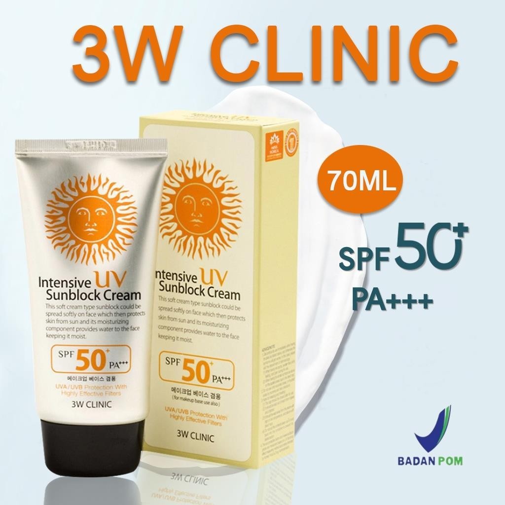 Jual SALESALESALE 3W Clinic Intensive UV Sunblock Cream SPF 50+ PA ...