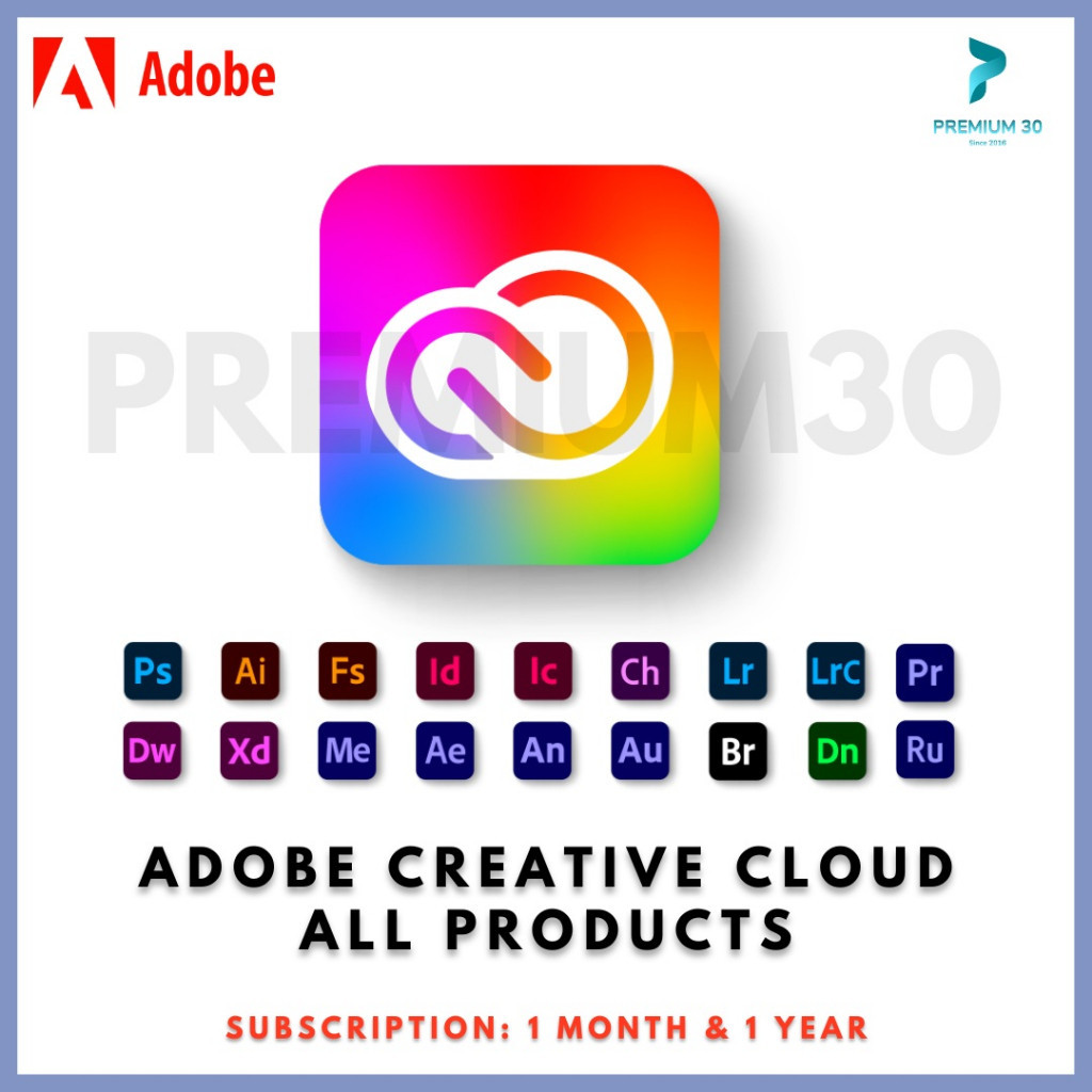 Jual Adobe Creative Cloud All Apps Subscription - 1 Bulan Original 100% ...