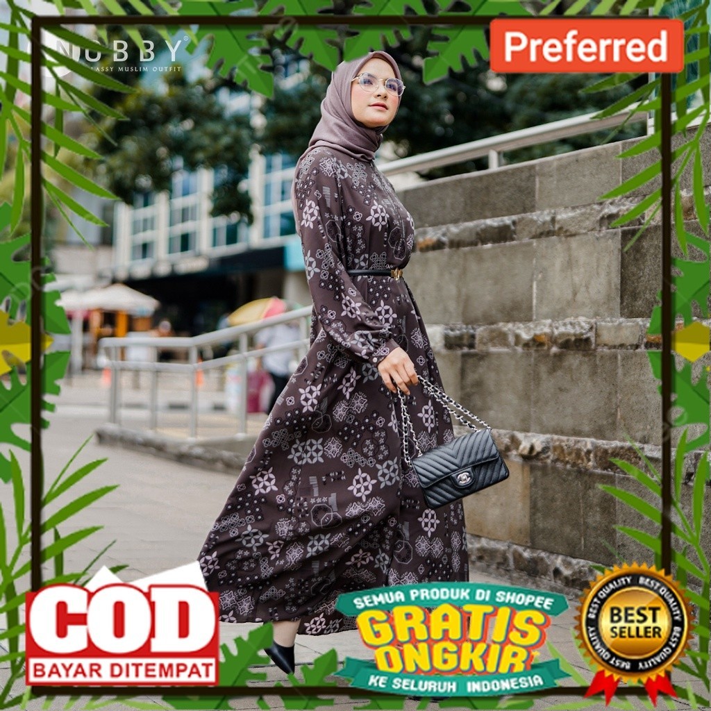 Jual Nobby - Helwa Dress Gamis Bahan Talitha Premium Motif Batik Modern ...