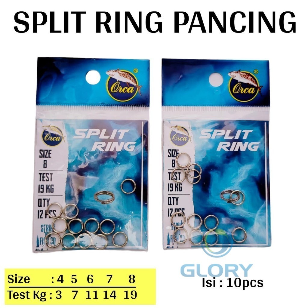 Jual Orca Split Ring 7 Dan 8 Isi 12 Pcs Lure Ring Umpan Pancing Poper ...