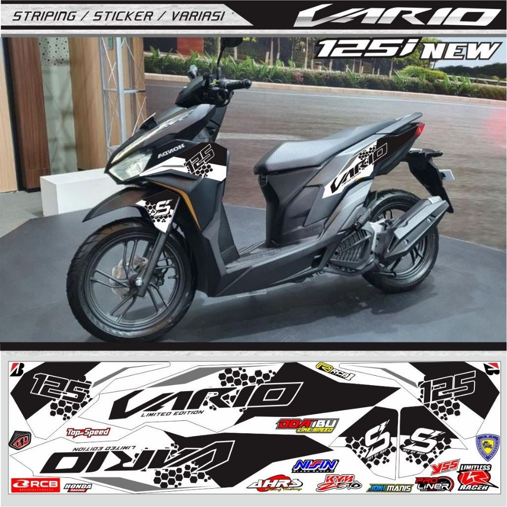 Jual striping motor new vario 125 iss cbs gen-2 tahun 2023 / 2024 striping variasi sticker COD ...