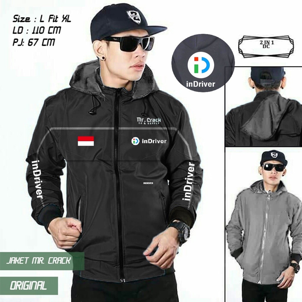 Jual JAKET INDRIVER PARASUT // JAKET BOLAK BALIK / JAKET SABLON / JAKET ...