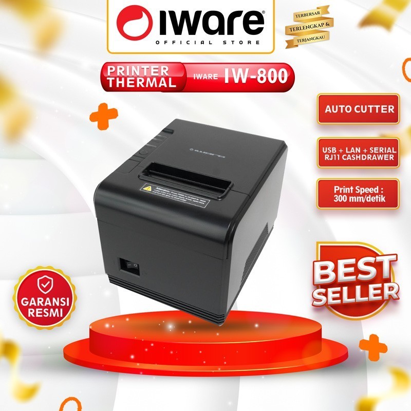 Jual PRINTER THERMAL BLUETOOTH IWARE IW-800 80mm AUTO CUT (USB/SERIAL ...