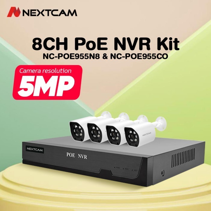 Jual Nextcam Paket cctv POE 8 channel 8MP 4 Kamera 5MP Outdoor Komplit ...
