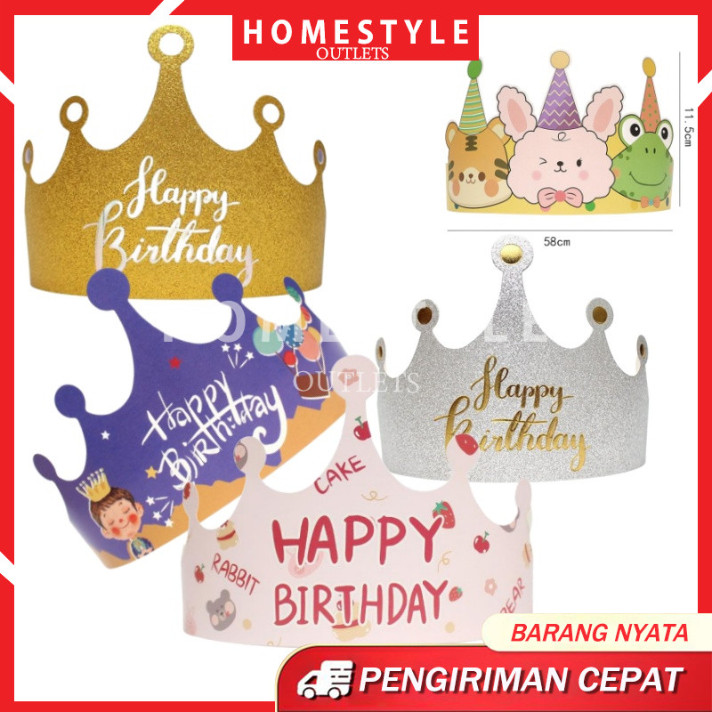 Jual Happy Birthday Party Hat / Topi Ulang Tahun Kawaii / Mahkota Ulang ...