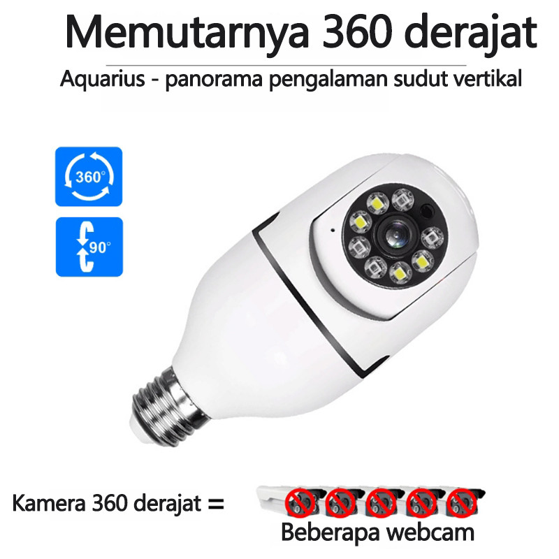 Jual V380 Pro CCTV Lampu Dual Lens Full HD 360 Rotation Auto Tracking ...