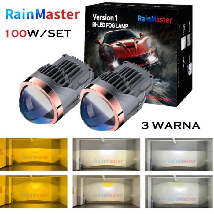 Jual Lampu Biled Foglamp RAINMASTER 3 WARNA 3 inch 100W led kabut fog lamp mobil projector ...