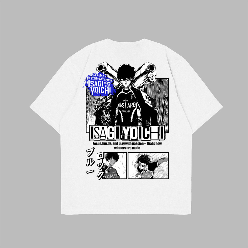 Jual Exclusive Otsky Kaos Pria Logo Isagi Yoichi White Cotton 24s X ...