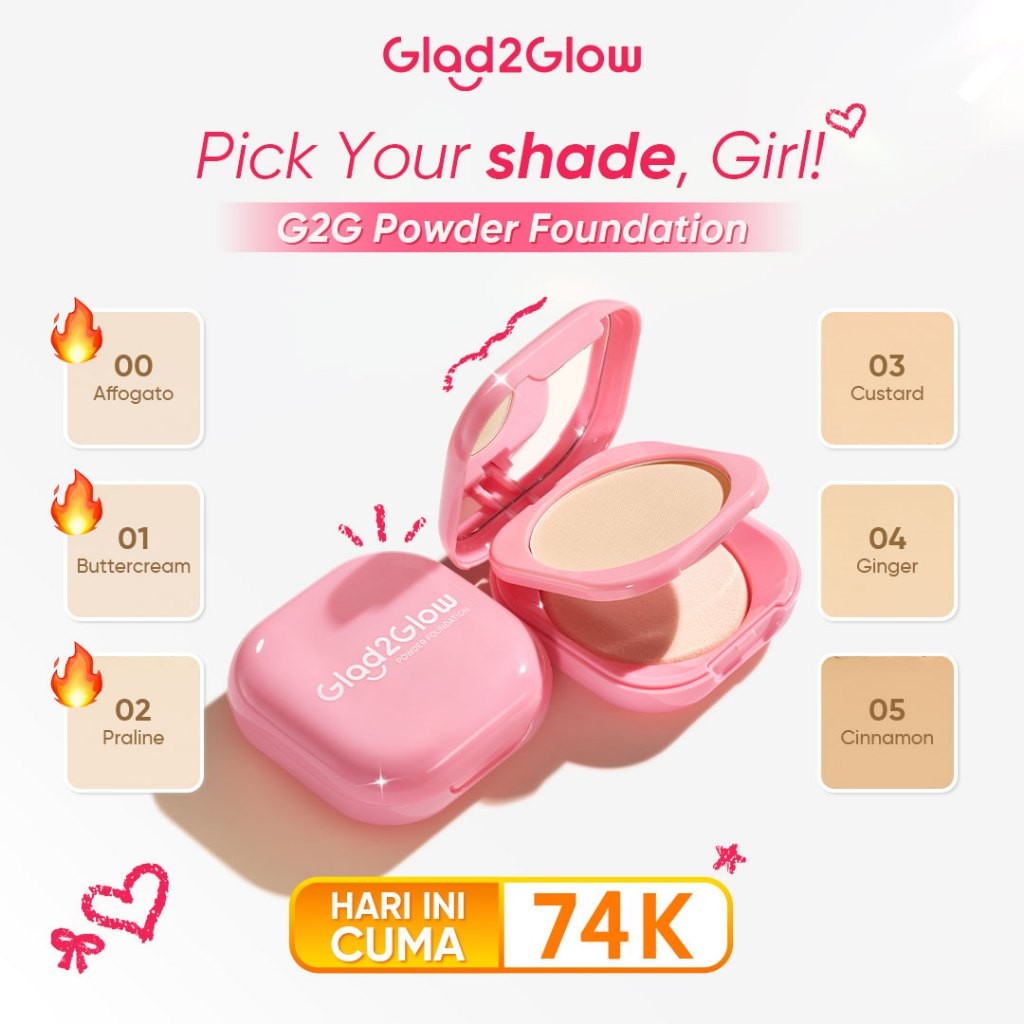 Jual Glad2Glow Perfect Blurring Powder Foundation Primer Skin Tint Foundation Make Up BB Cream ...