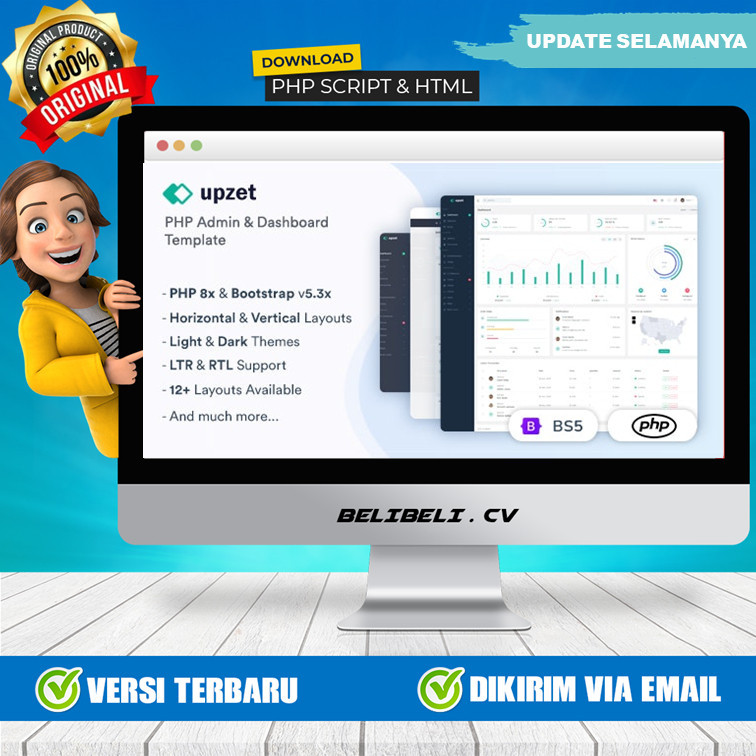 Jual Bootstrap 5 - Upzet - PHP Admin & Dashboard Template | Shopee Indonesia