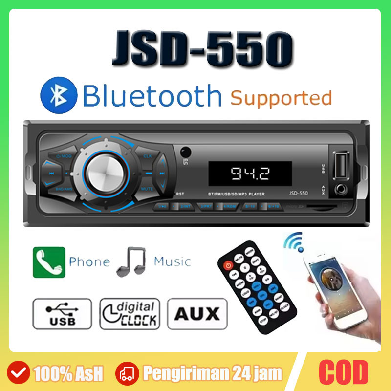 Jual Bisa COD Tape Audio Radio Mobil Multifungsi Bluetooth USB MP3 FM Radio JSD-520 JSD-550 LCD ...
