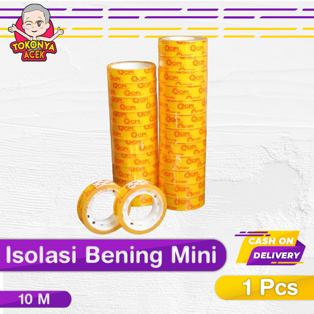 Jual Isolasi Kecil Bening - Isolasi Kado - Solatip Bening Mini 12mm x ...