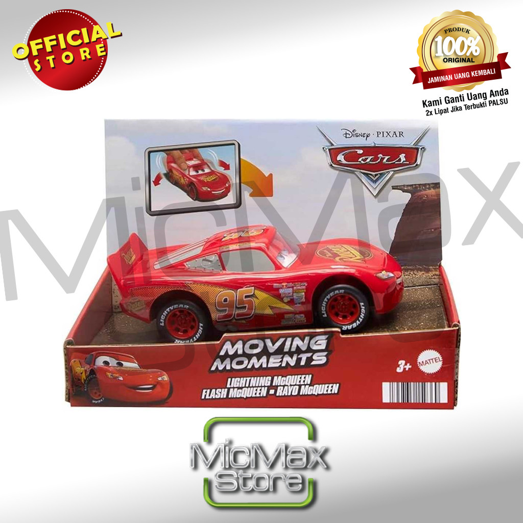 Jual Disney Pixar Cars Moving Moments Lightning McQueen HPH64 | Shopee ...
