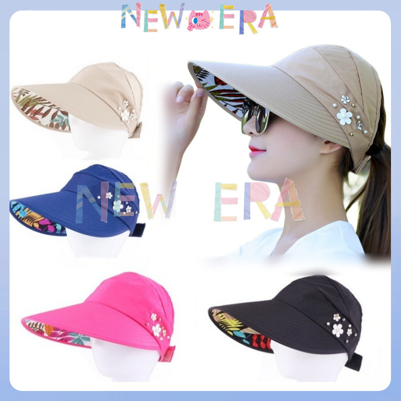 Jual NewEra Topi Visor Lipat Wanita Casual Pelindung Anti UV Topi Visor ...