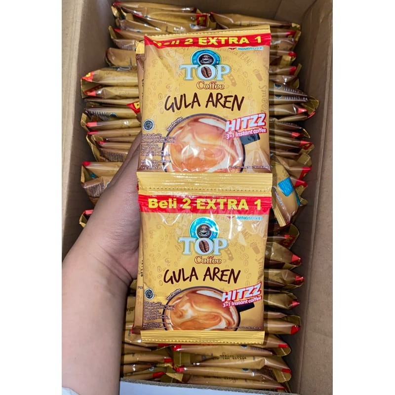 Jual NEW!!! TOP Kopi Gula Aren HITZZ 3in1 Instant Coffee Sachet 22gr (1 ...