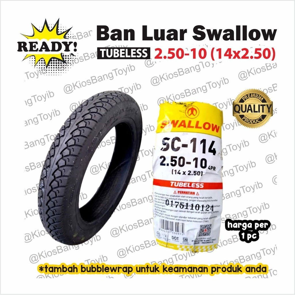 Jual Ban Luar Sepeda Listrik E Bike Tubeless Tubles 14x2.50 (2.50-10) SWALLOW SC114 ----- NXTRA ...