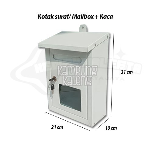 Jual Kotak Surat Mail Box Plus Kaca - Putih | Shopee Indonesia