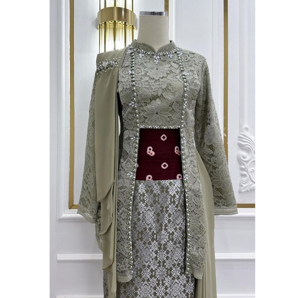 Jual Kebaya Kutu Baru Modern Kebaya Wisuda Lamaran Tunangan Set Kutubaru Full Payet Tunangan ...