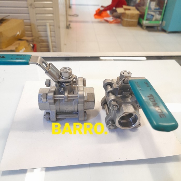 Jual Ball Valve Tomoe 1/2" Inch DN 15 Socket Weld 3piece Body SS 316 SW ...