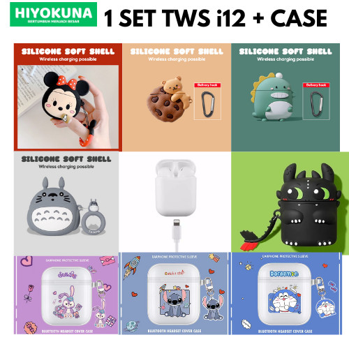 Jual 1 SET TWS + CASE Headset Nirkabel Universal i12 TWS INPODS ...
