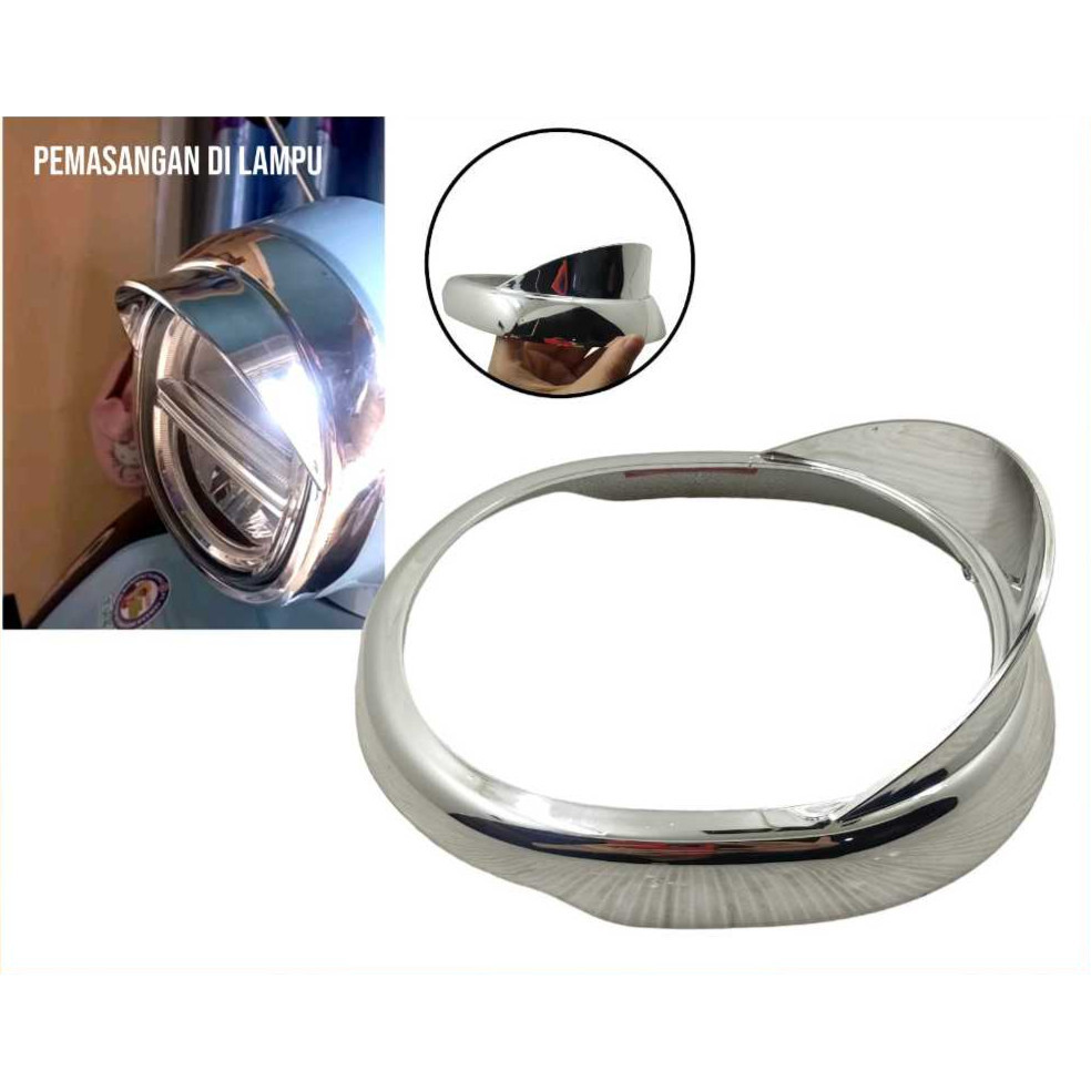 Jual Cover Lampu depan Fazzio Cover Topi ring Headlamp depan Yamaha ...