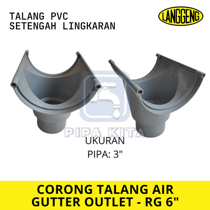 Jual Corong Talang Pvc Rg 6 Langgeng Setengah Lingkaran Gutter Outlet ...