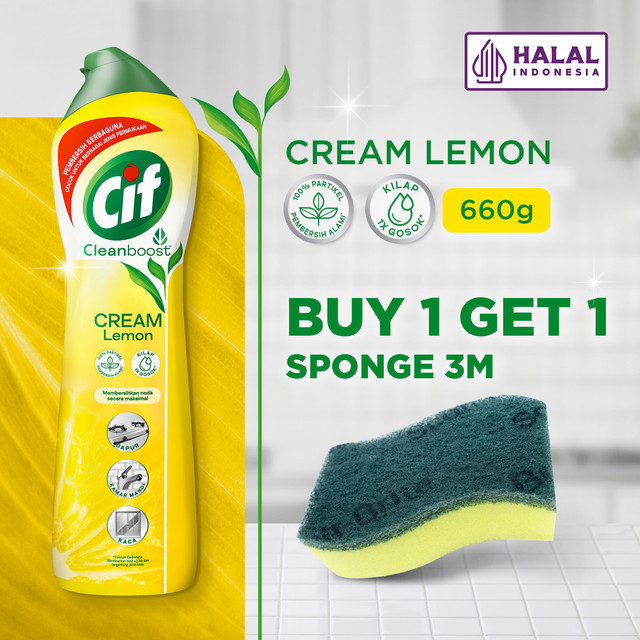 Jual Buy 1 CIF Cream Lemon 660 G FREE Sponge 3M | Shopee Indonesia